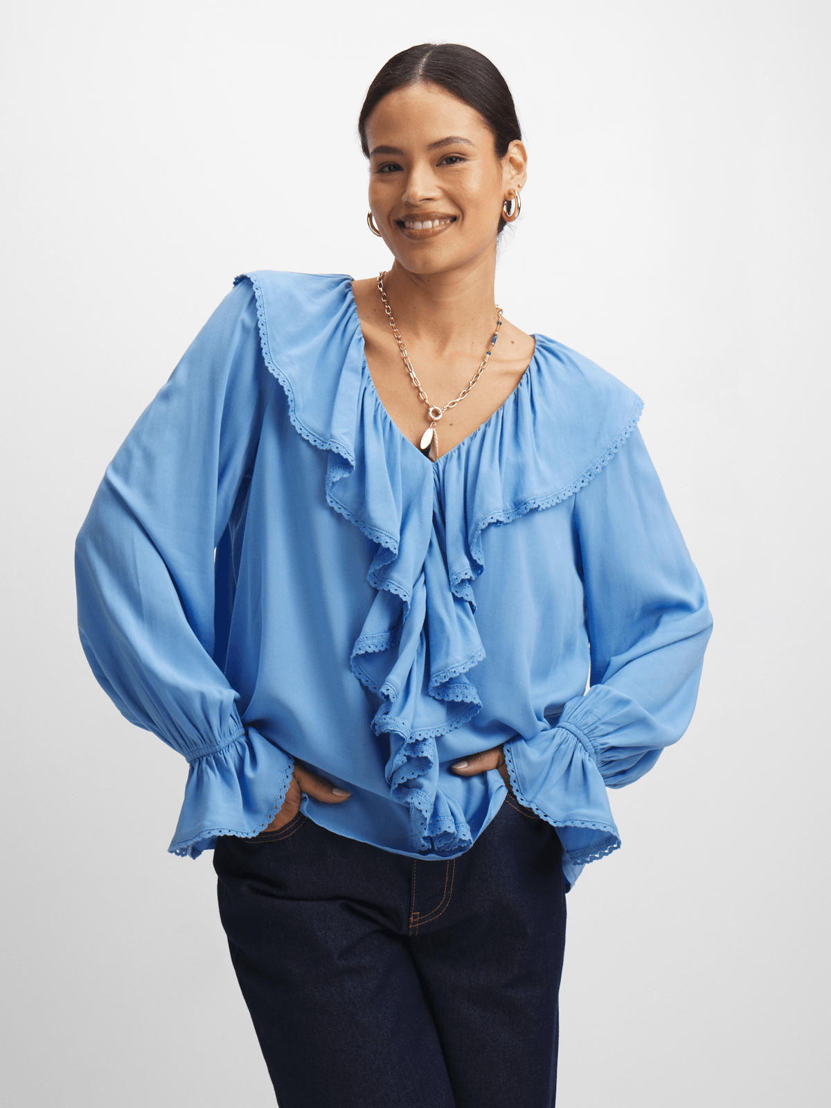 Jet Women's Light Blue Pretty Blouse | Bash