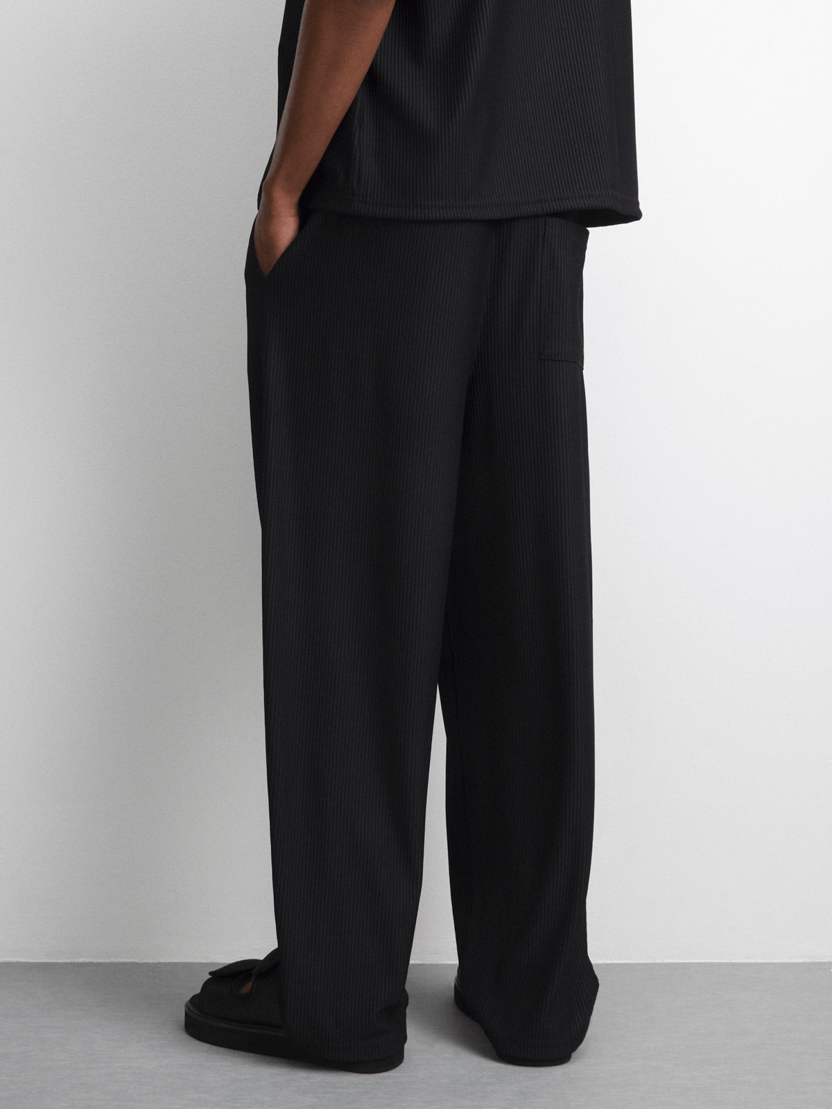 The Men's Black Textured Co-Ord Pants | Bash