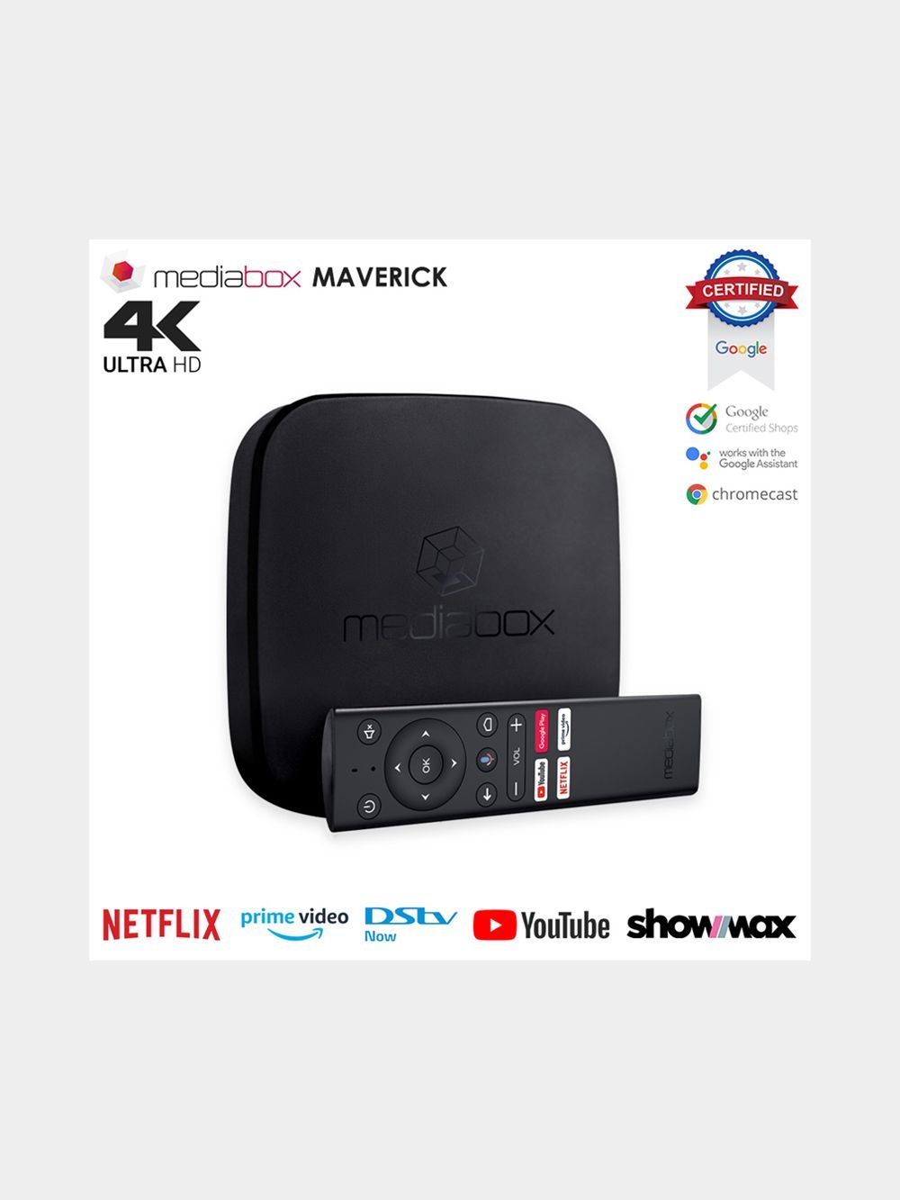 Mediabox Maverick 4K HD (Netflix and Google Certified) | Bash