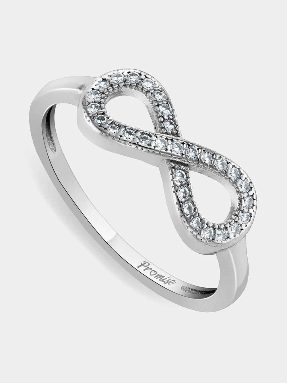 Sterling Silver Cubic Zirconia Infinity Symbol Women’s Promise Ring | Bash