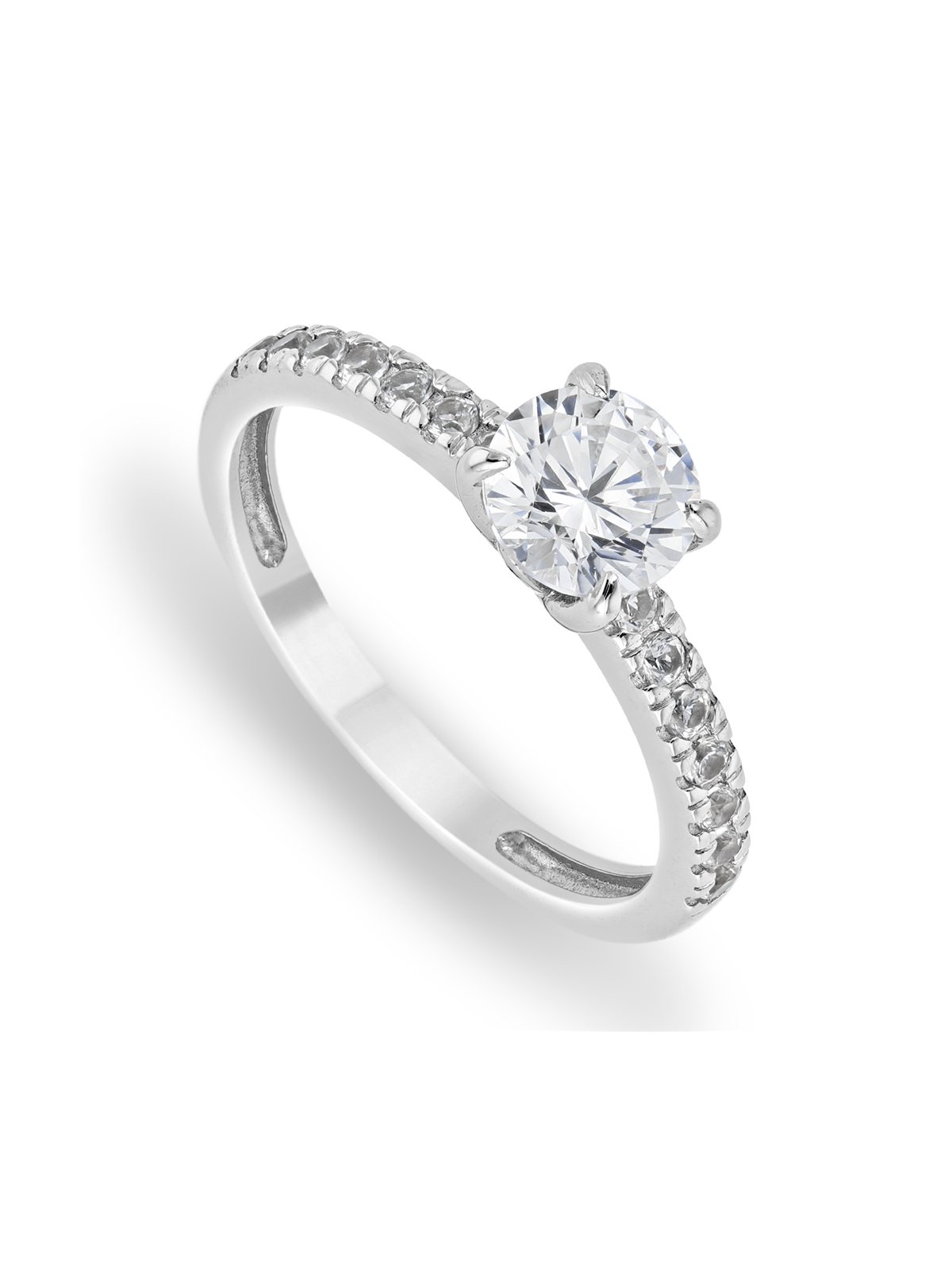 White Gold Moissanite Women’s Solitaire Ring | Bash