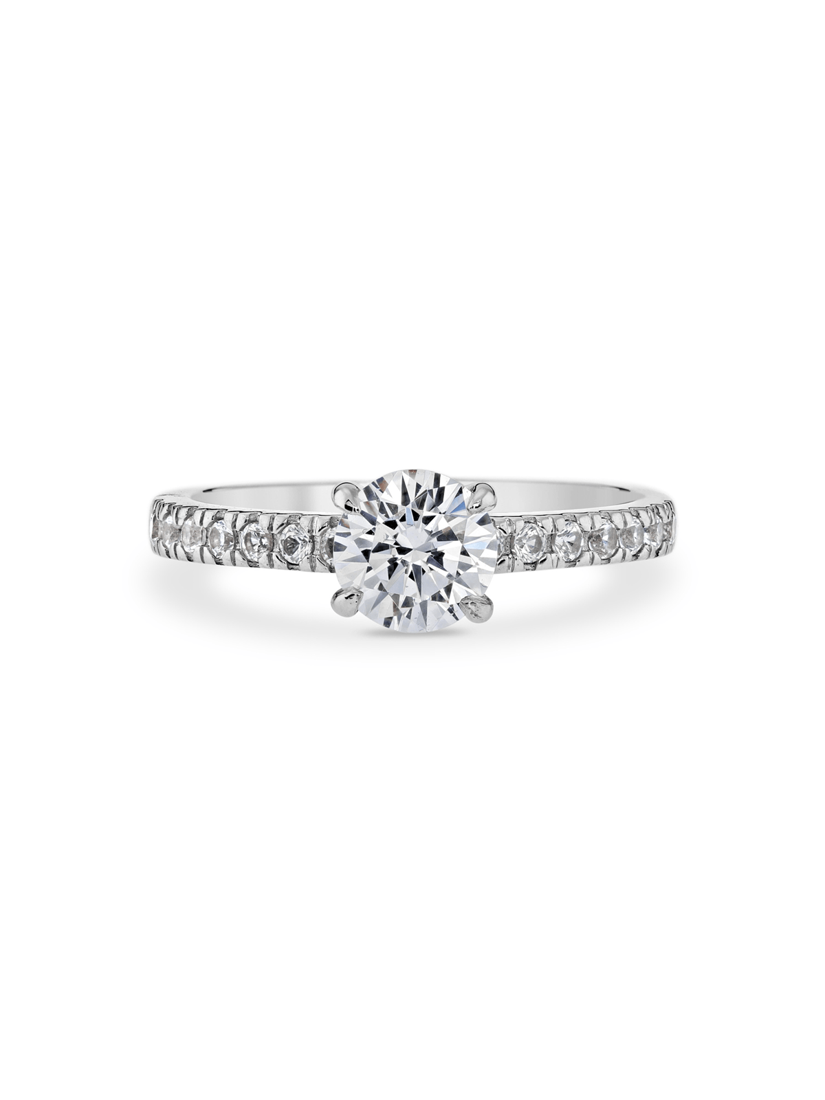 White Gold Moissanite Women’s Solitaire Ring | Bash