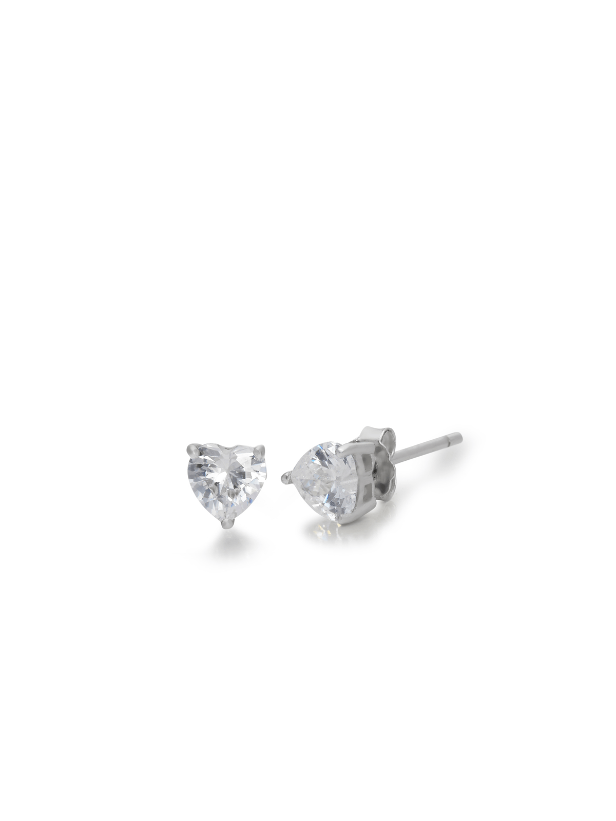 Sterling Silver Heart Stud Earrings | Bash