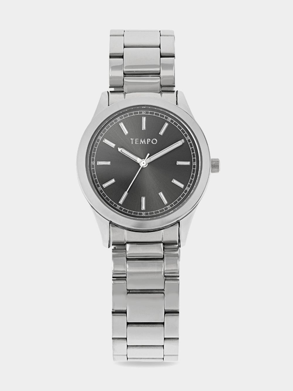 Tempo Men's Minimalist Silver-Tone & Grey Dial Watch | Bash