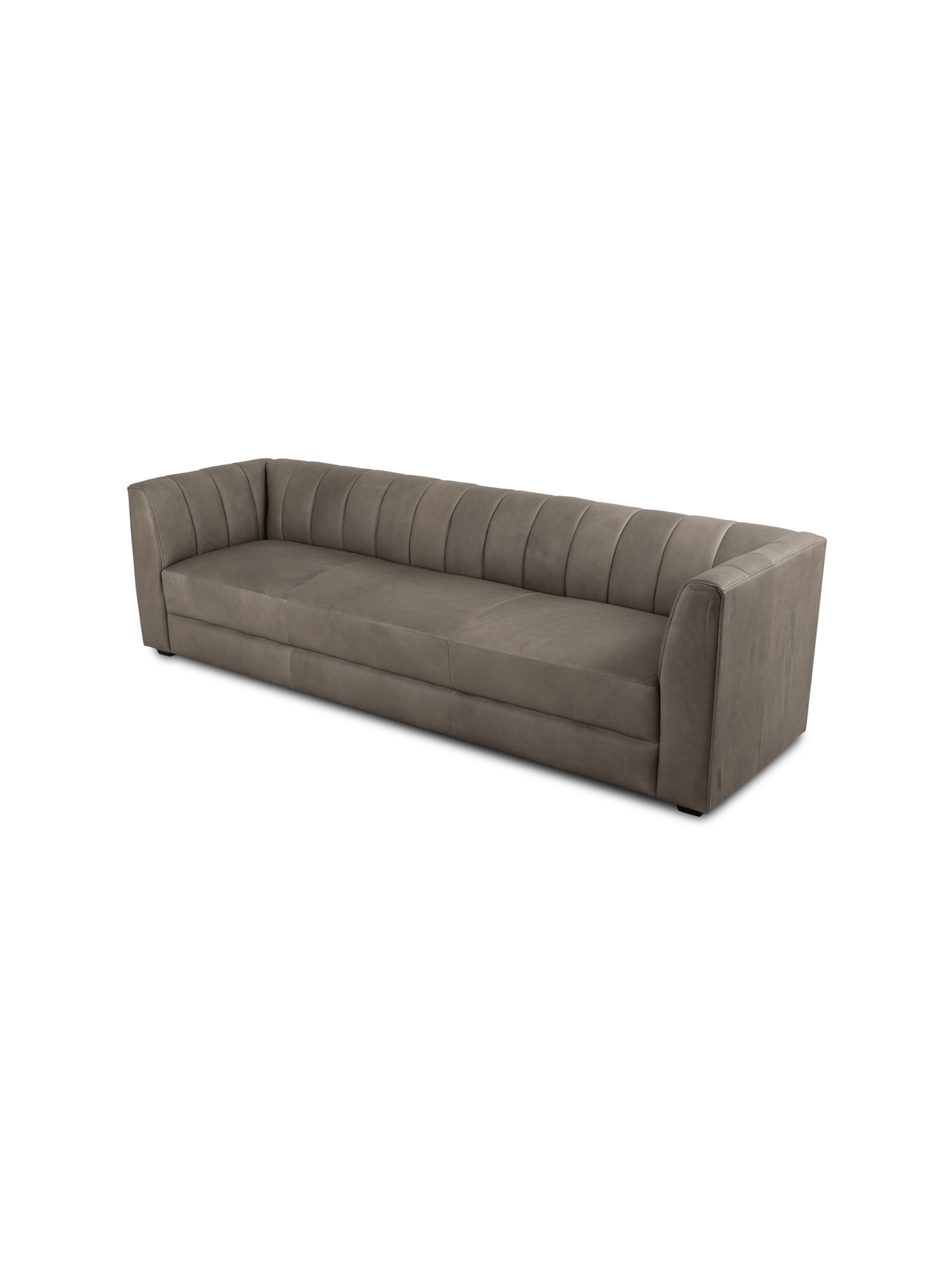 Alexa 4 Seater Leather Couch Okovango Grey | Bash