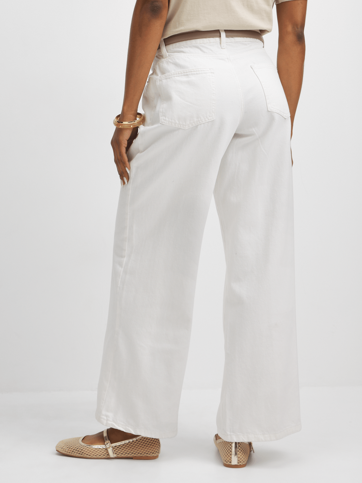 Jet Women's Ecru Wide Leg Jeans | Bash