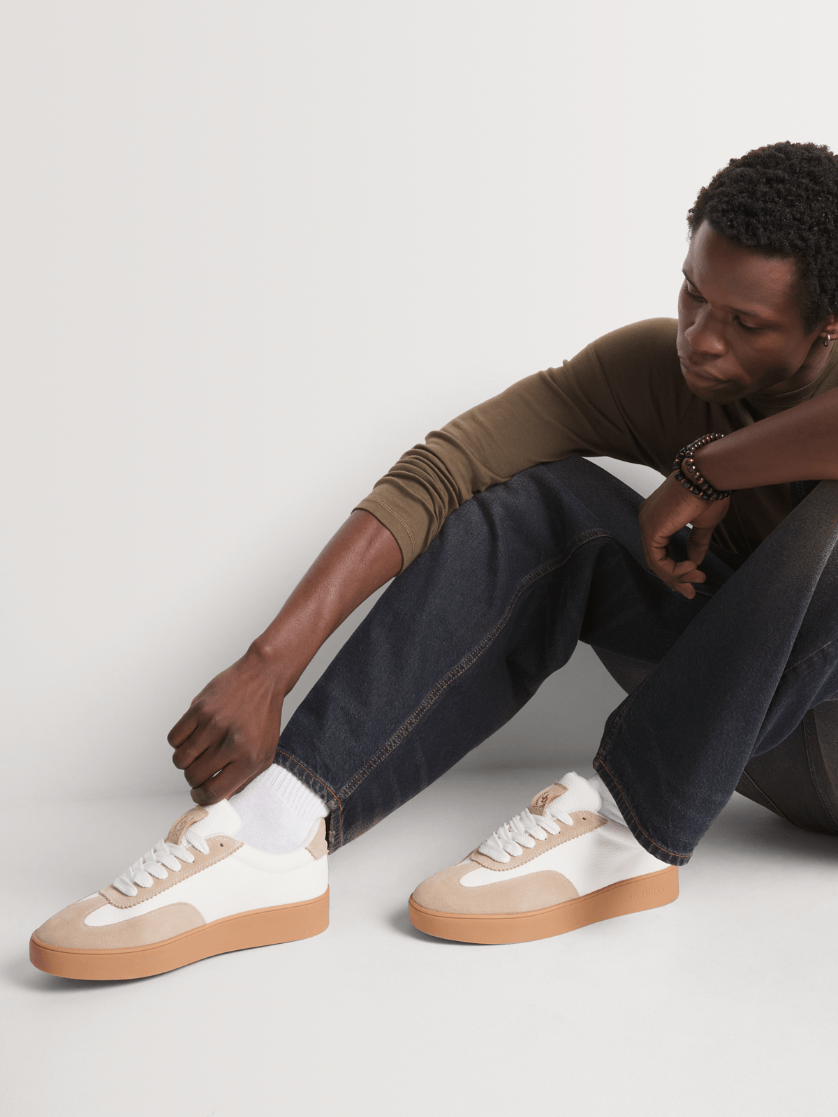 Jonathan D Men's Court Pie Taupe Sneaker | Bash