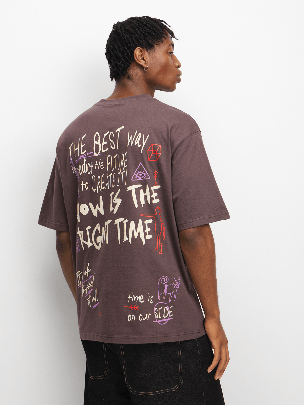 The FIX Men's Brown 'Right Time' Graphic Top | Bash