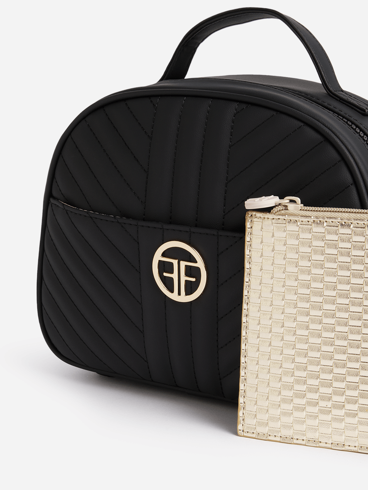 Foschini All Woman Oval Quillted Cosmetic Bag with Pouch | Bash