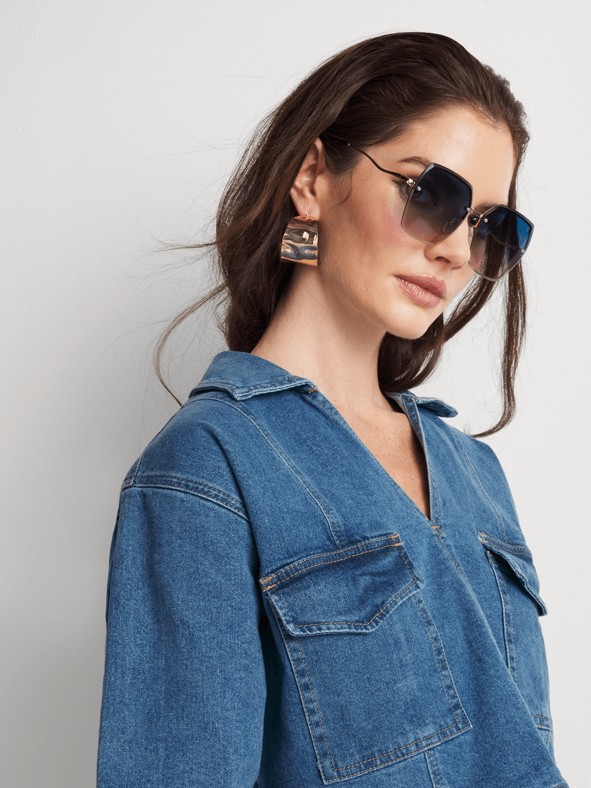 Frameless Ombre Square Sunglasses | Bash