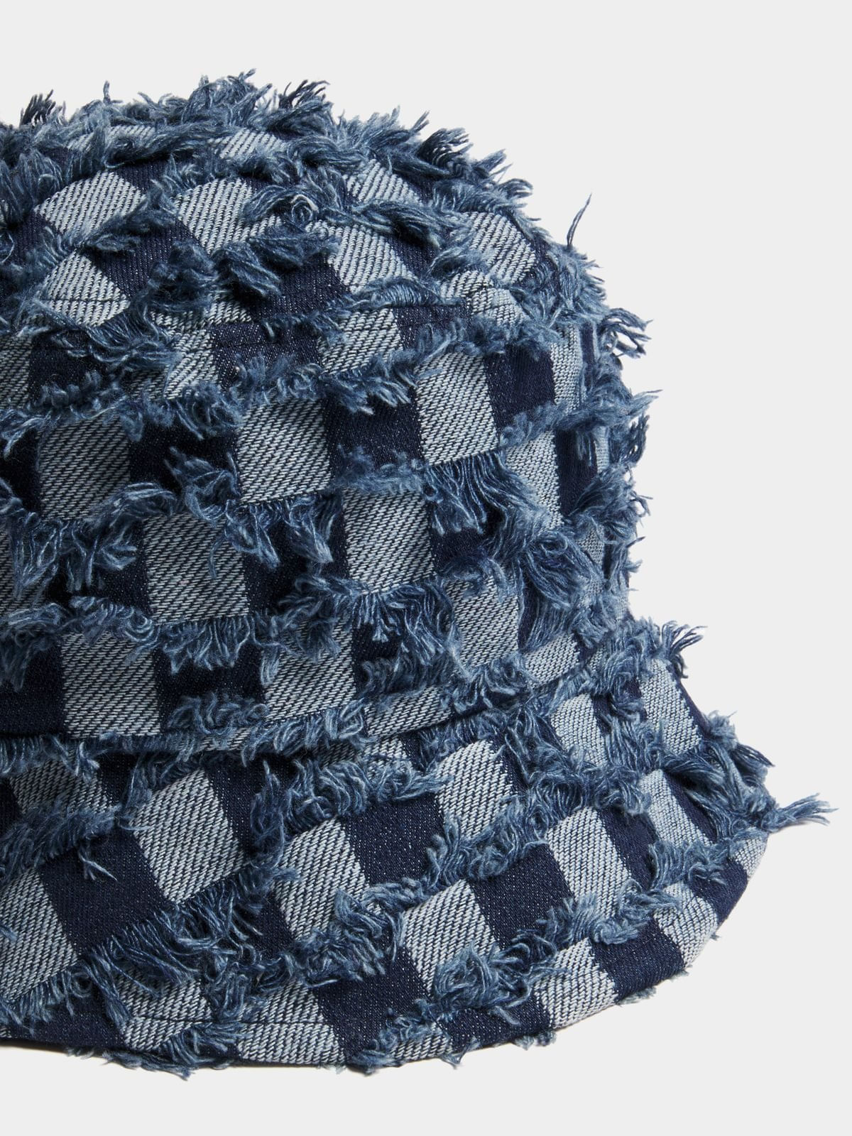 The FIX Unisex Medium Wash Frayed Denim Bucket Hat | Bash