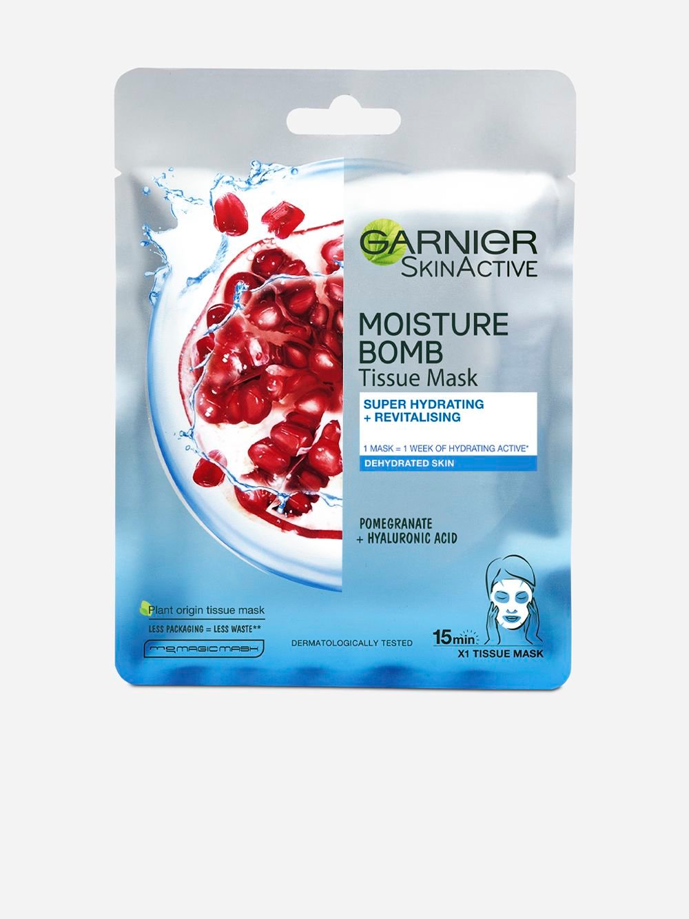 Garnier Moisture Bomb Tissue Mask - Pomegranate & Hyaluronic Acid | Bash
