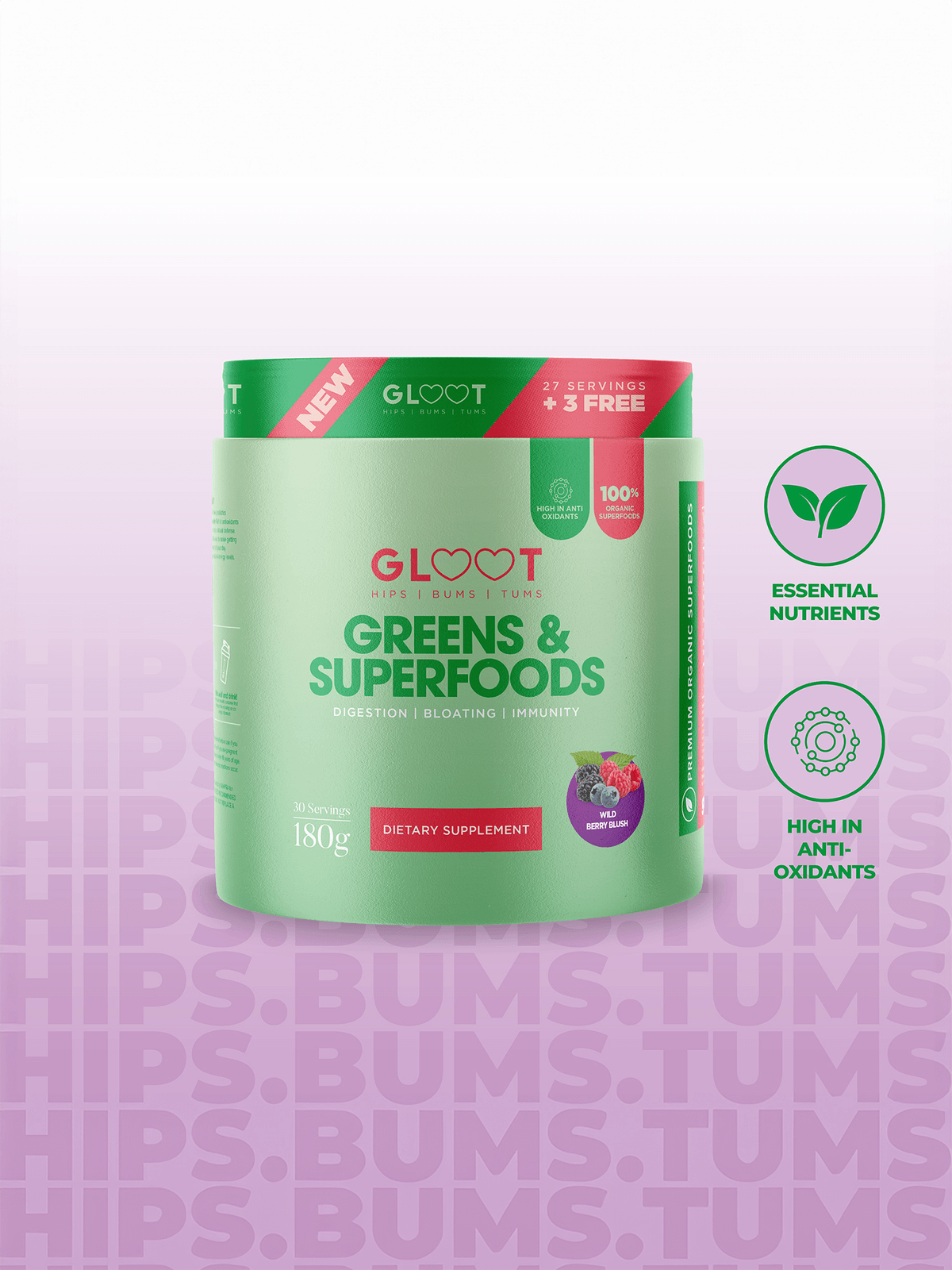 Gloot Greens & Superfoods Wild Berry Blush | Bash