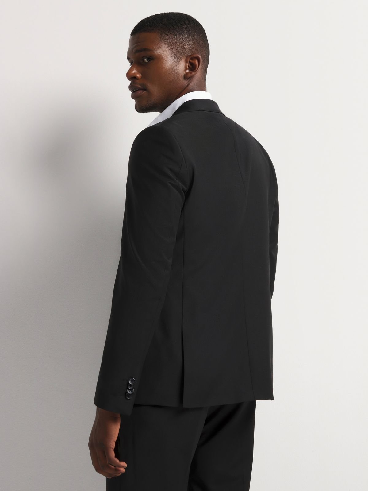 Fabiani Men's Black Wool Suit Jacket | Bash