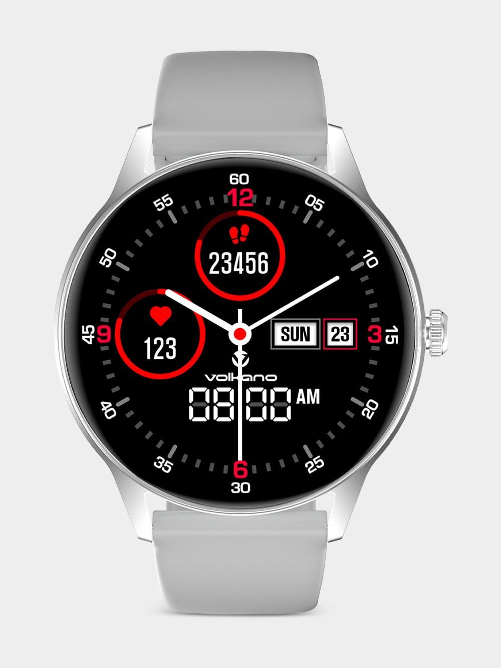 Volkano Fit Soul Series Silver Plated Silicone Smart Watch | Bash