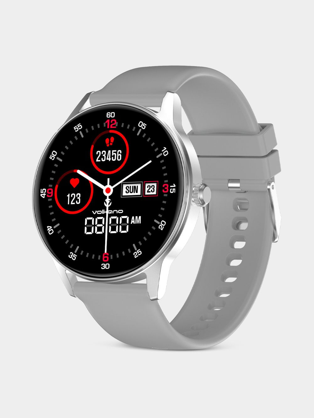 Volkano Fit Soul Series Silver Plated Silicone Smart Watch | Bash