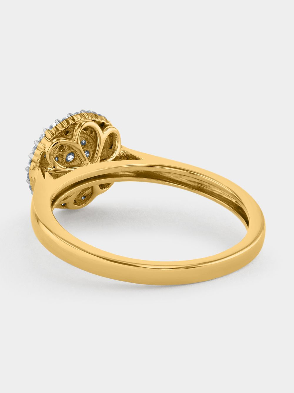 Yellow Gold 0.25ct Diamond Women’s Round Cluster Ring | Bash