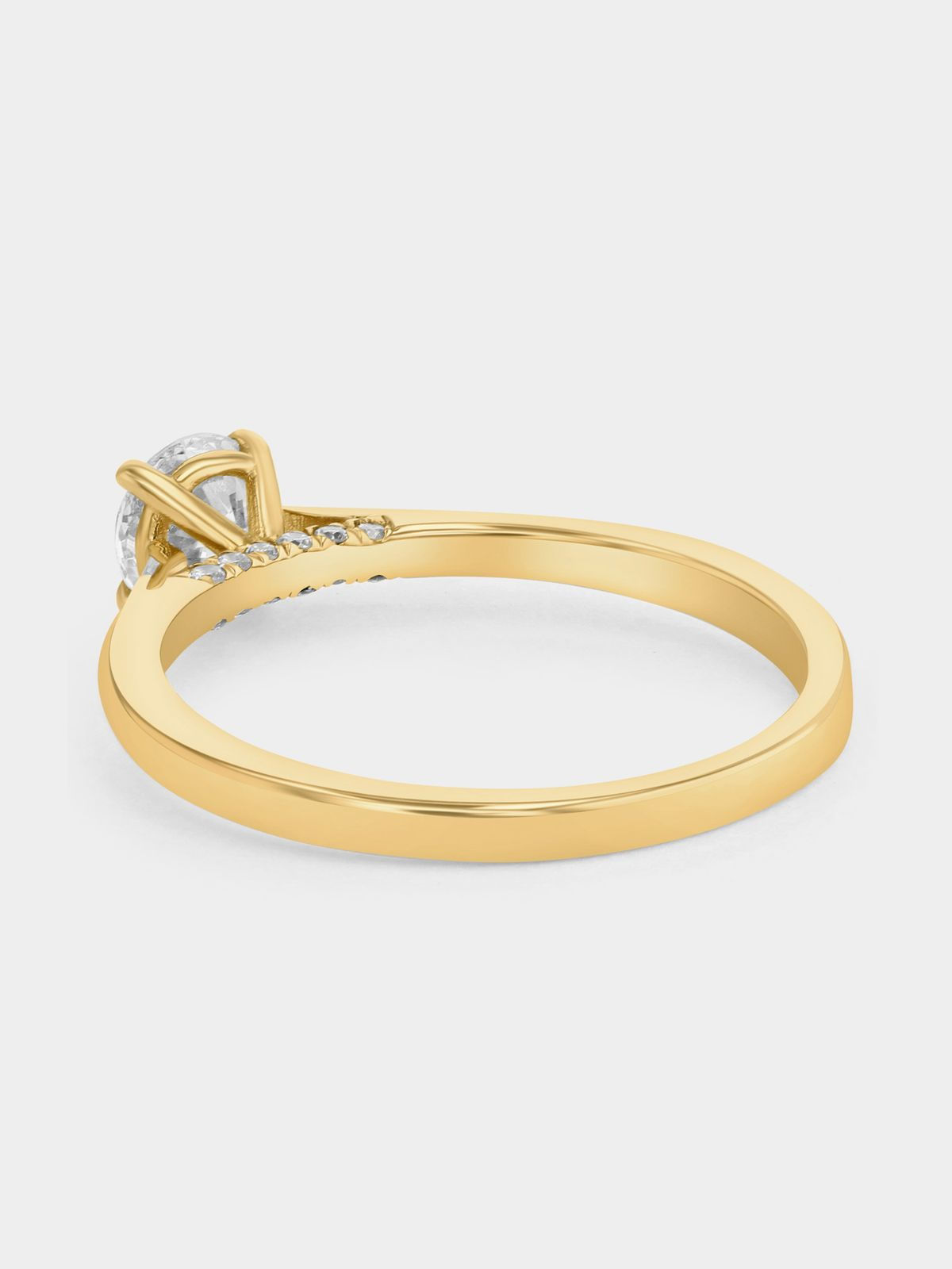 Yellow Gold 0.5ct Faint Blue Lab Grown Diamond Solitaire Ring | Bash