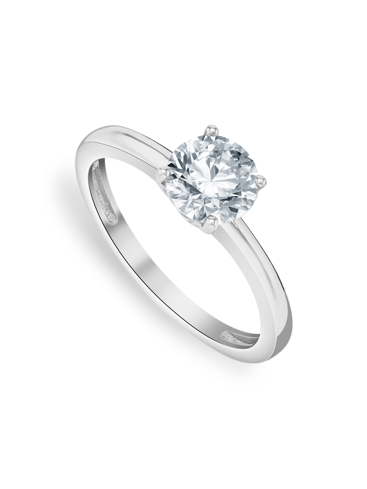 White Gold 1ct Moissanite Solitaire Women’s Ring | Bash