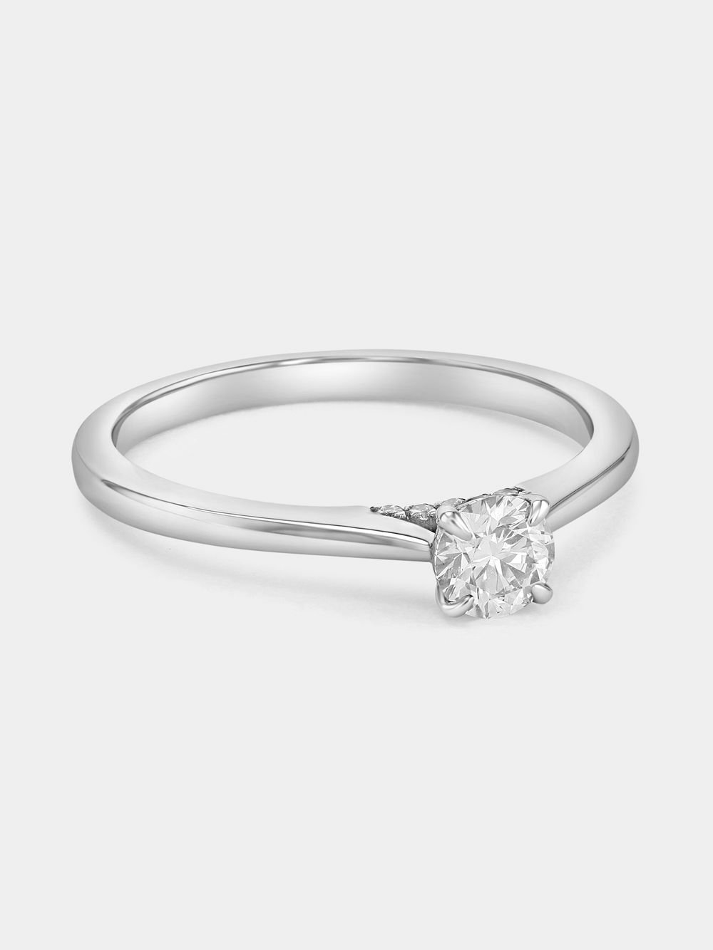 Sterling Silver Lab Grown Woman's 0.25ct Diamond Solitaire Ring | Bash