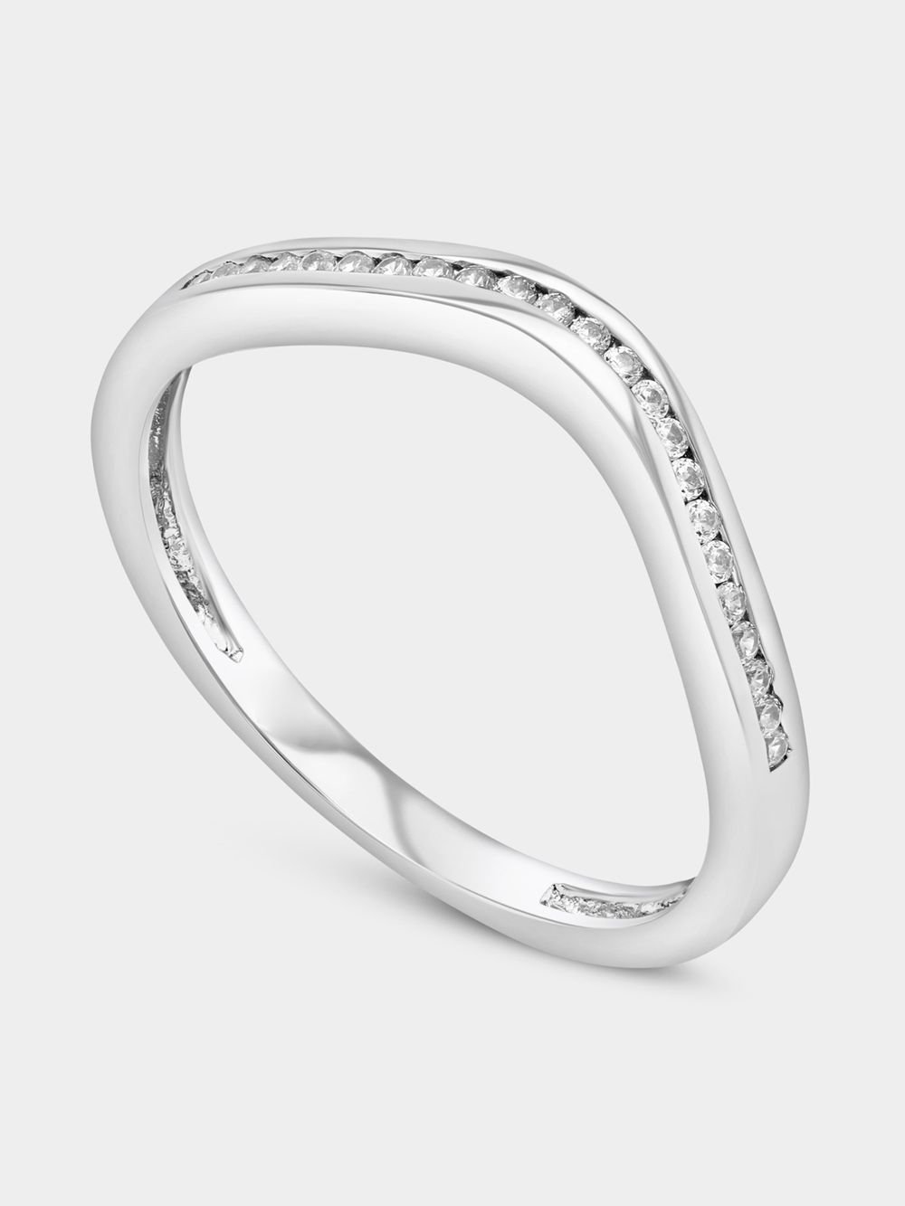White Gold 0.11ct Diamond Wave Ring | Bash