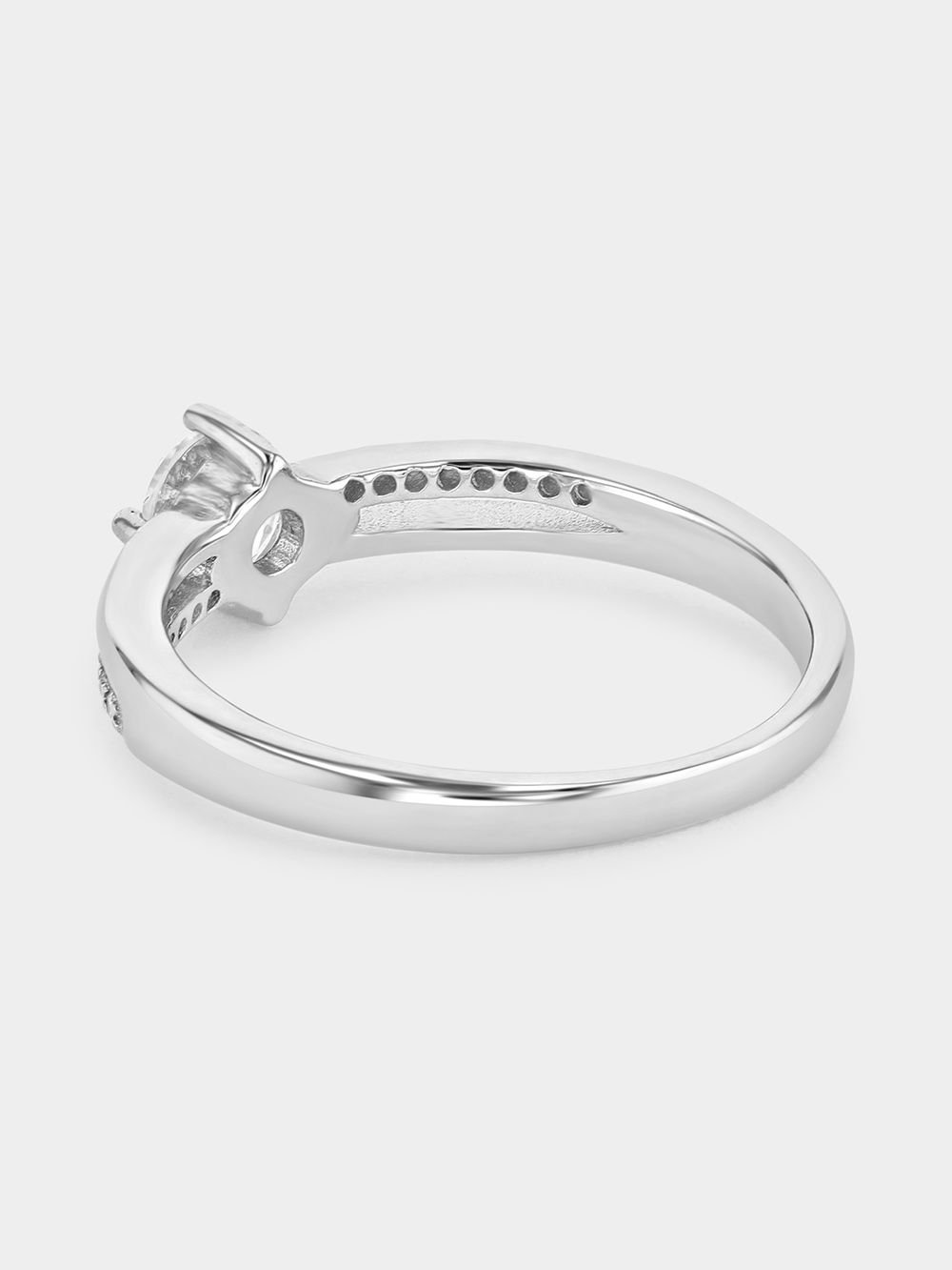 Sterling Silver Cubic Zirconia Solitaire Split-Shank Promise Ring | Bash