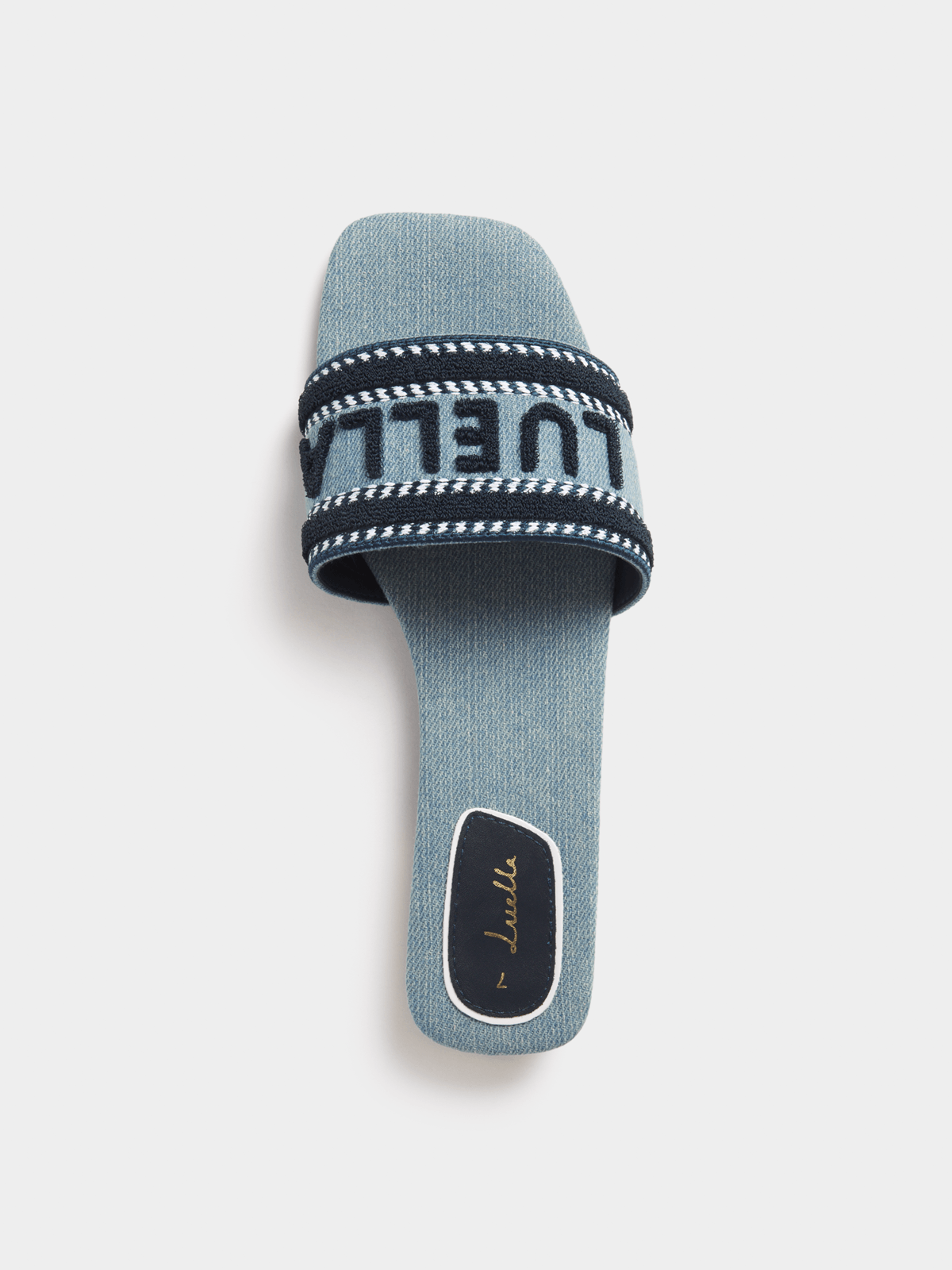 Luella Embroidered Logo Flat Slip In Sandals | Bash