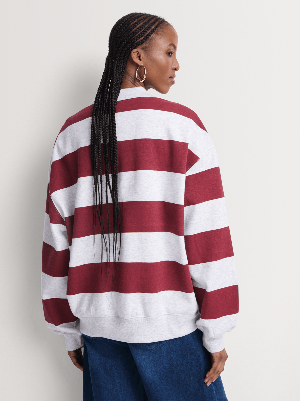 Stripe Rugby Jersey Sweat Top | Bash