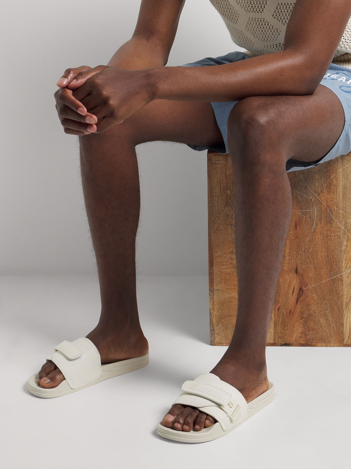 Relay Jeans Men's Strap Ecru Slides | Bash