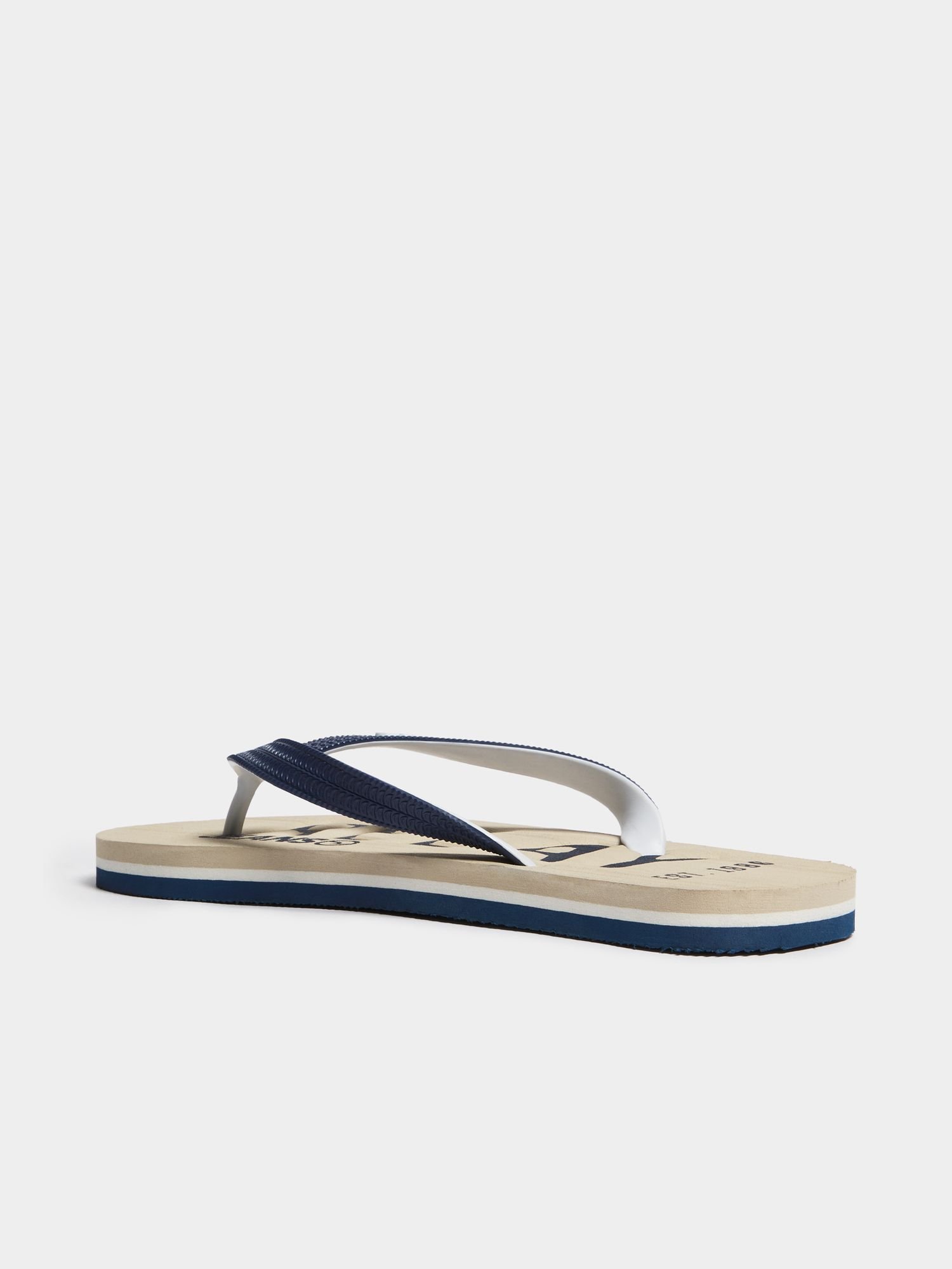 Relay Jeans Men's Natural & Navy Bold Lines Flip Flops | Bash