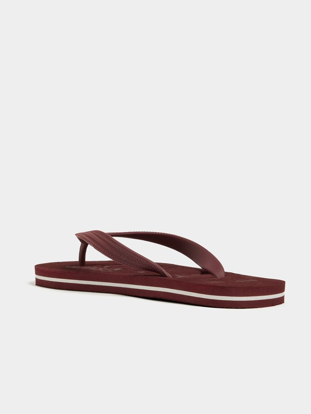 Relay Jeans Men's Burgundy/White Bold Lines Flip Flops | Bash