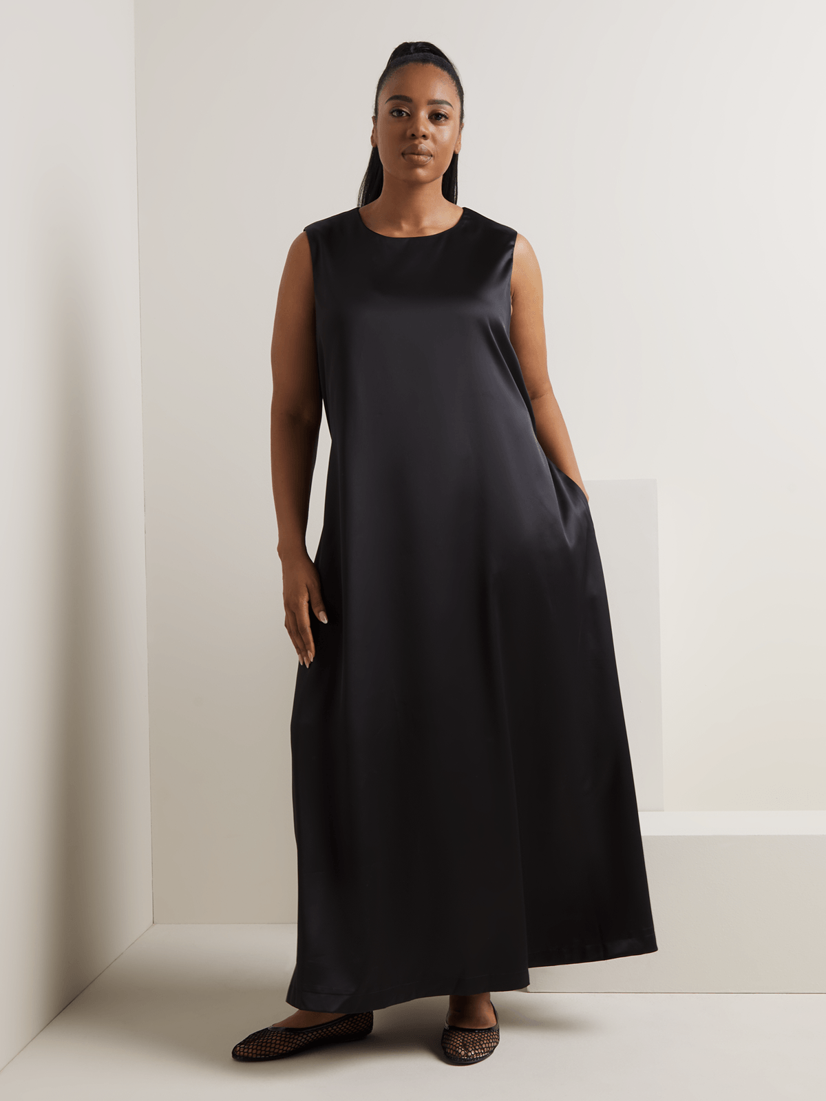 Women's Iconography Satin Trapeze Maxi Dress | Bash