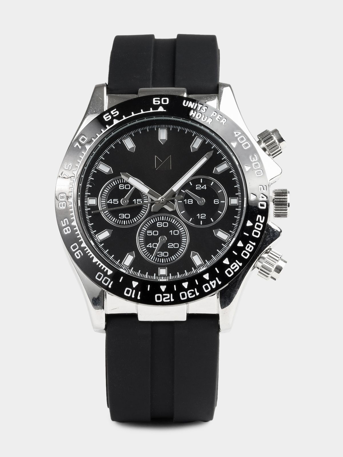 Men's Markham Chronograph Silicone Black Watch | Bash