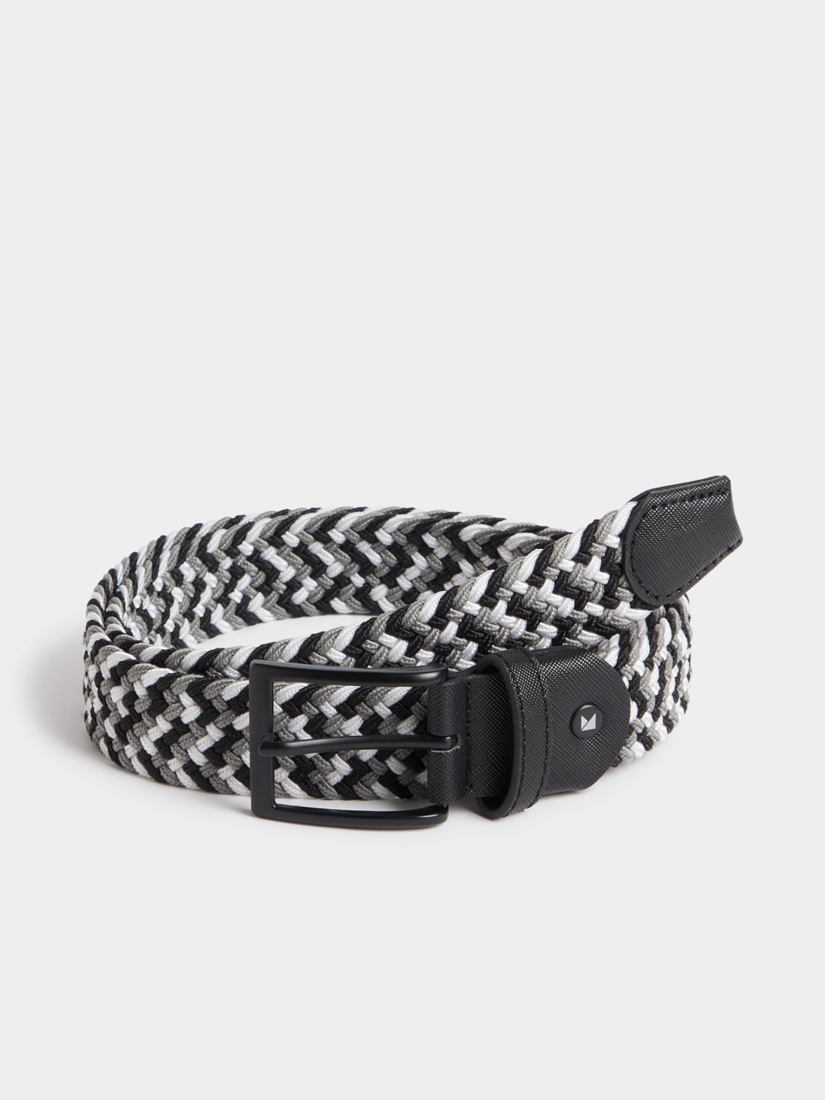 Markham Men's Woven Charcoal Marled Elastic belt | Bash