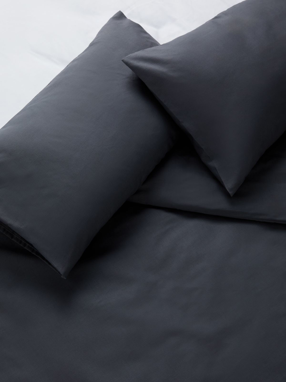 Jet Home Charcoal Plain Poly Cotton Duvet Cover Set Double | Bash
