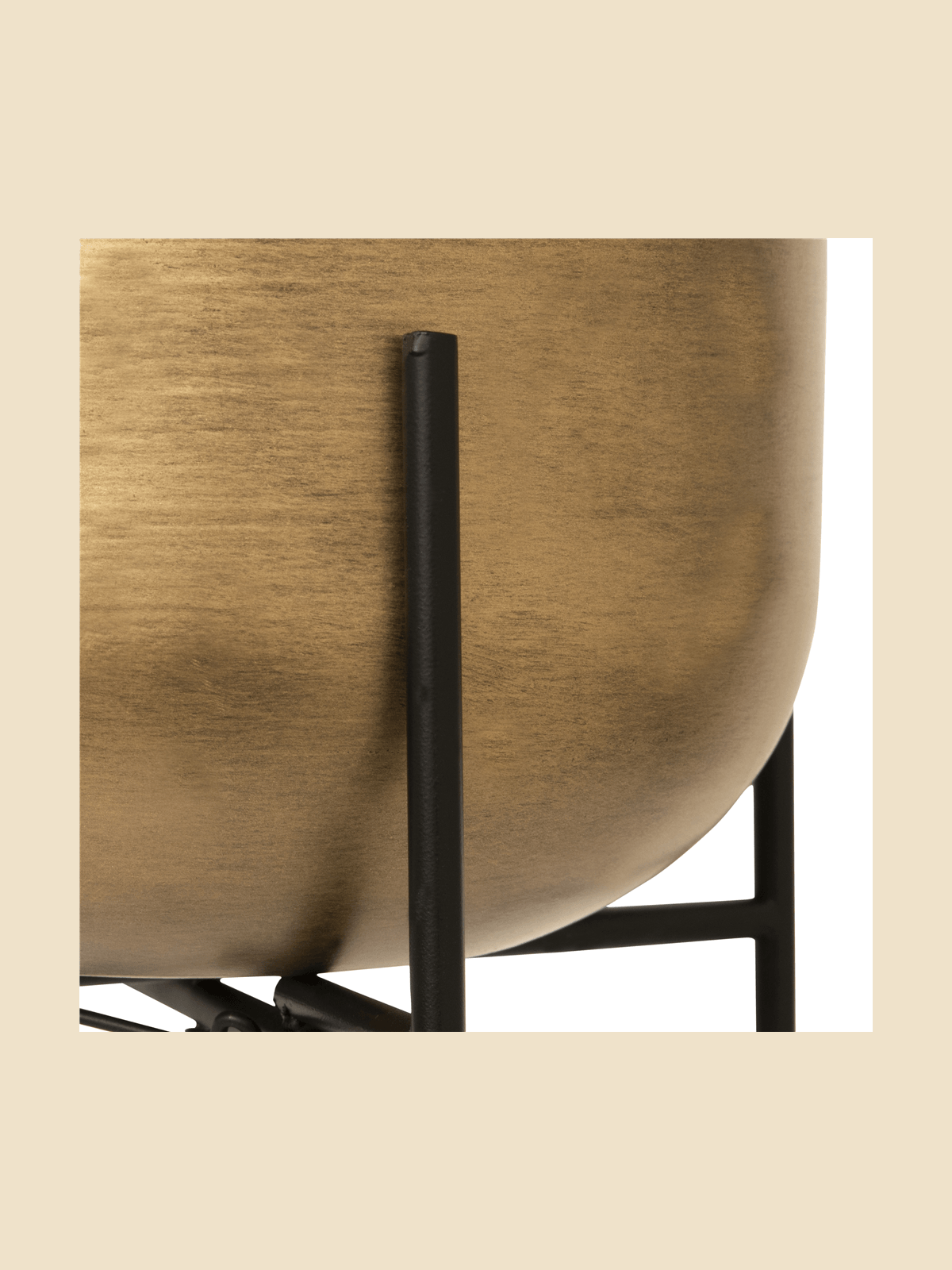Planter Gold Metal Pot on Black Stand 60cm | Bash