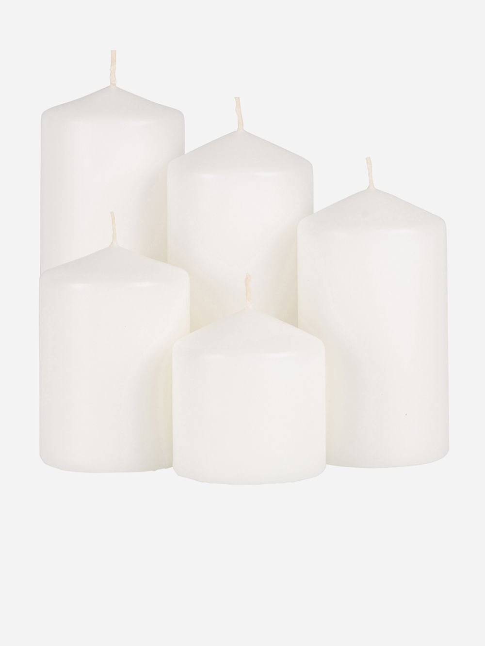 Set of 5 Pillar Candles Varied Sizes | Bash