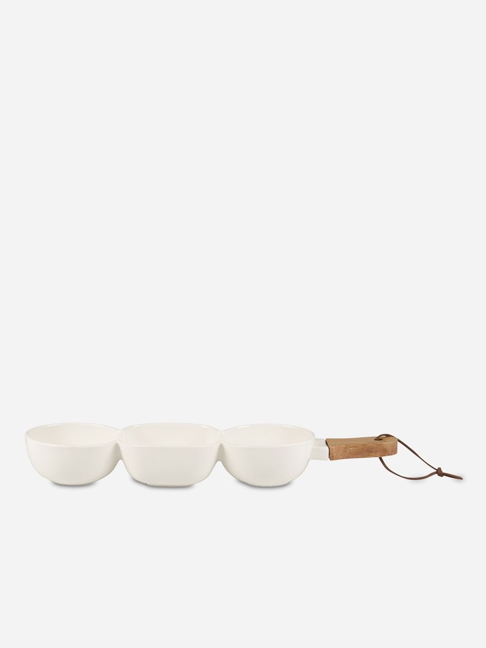 Atlantic Serveware Ceramic 3 Divided Snack Bowl White 40cm | Bash