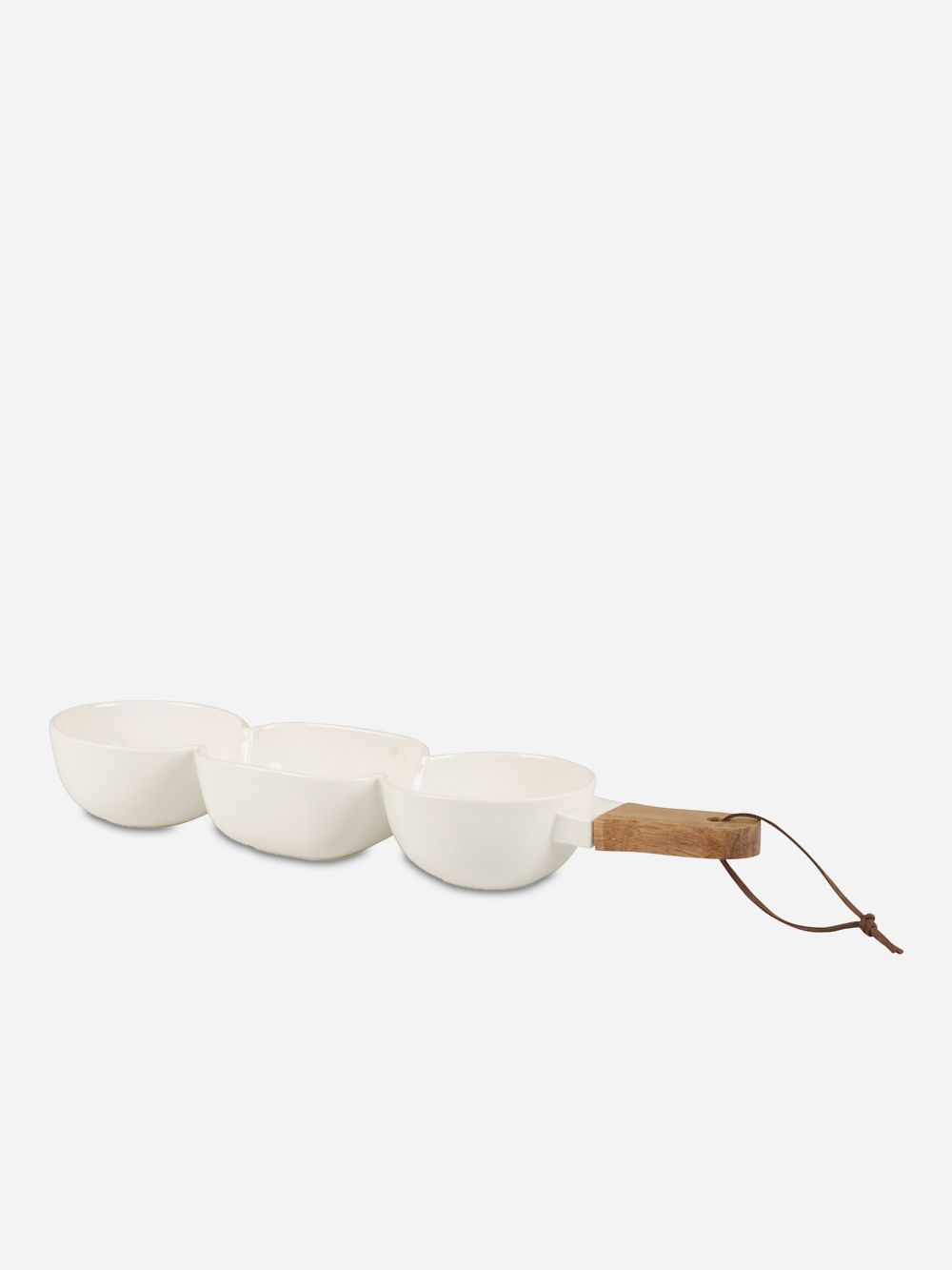 Atlantic Serveware Ceramic 3 Divided Snack Bowl White 40cm | Bash