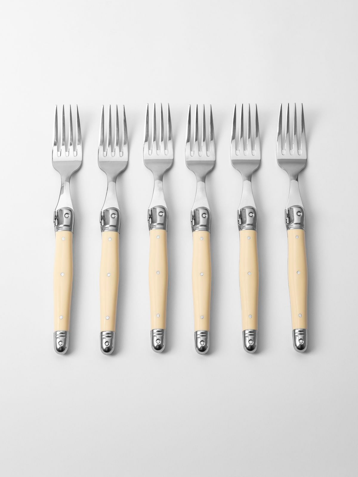 Laguiole Av Steak Knife & Fork Set Ivory 12pc | Bash