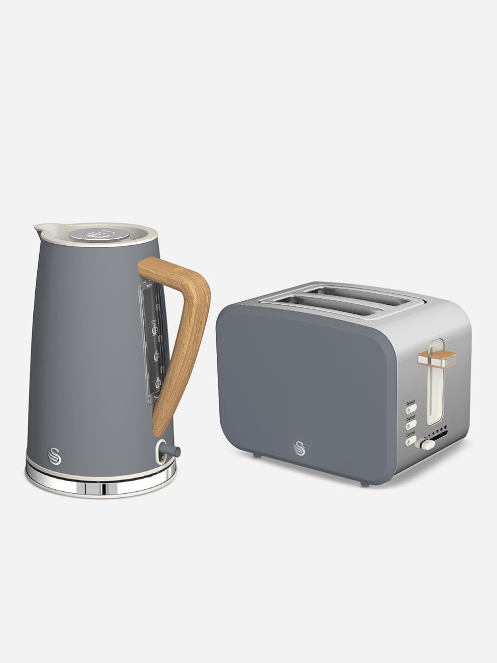 Swan Nordic Kettle and Toaster Grey Set | Bash