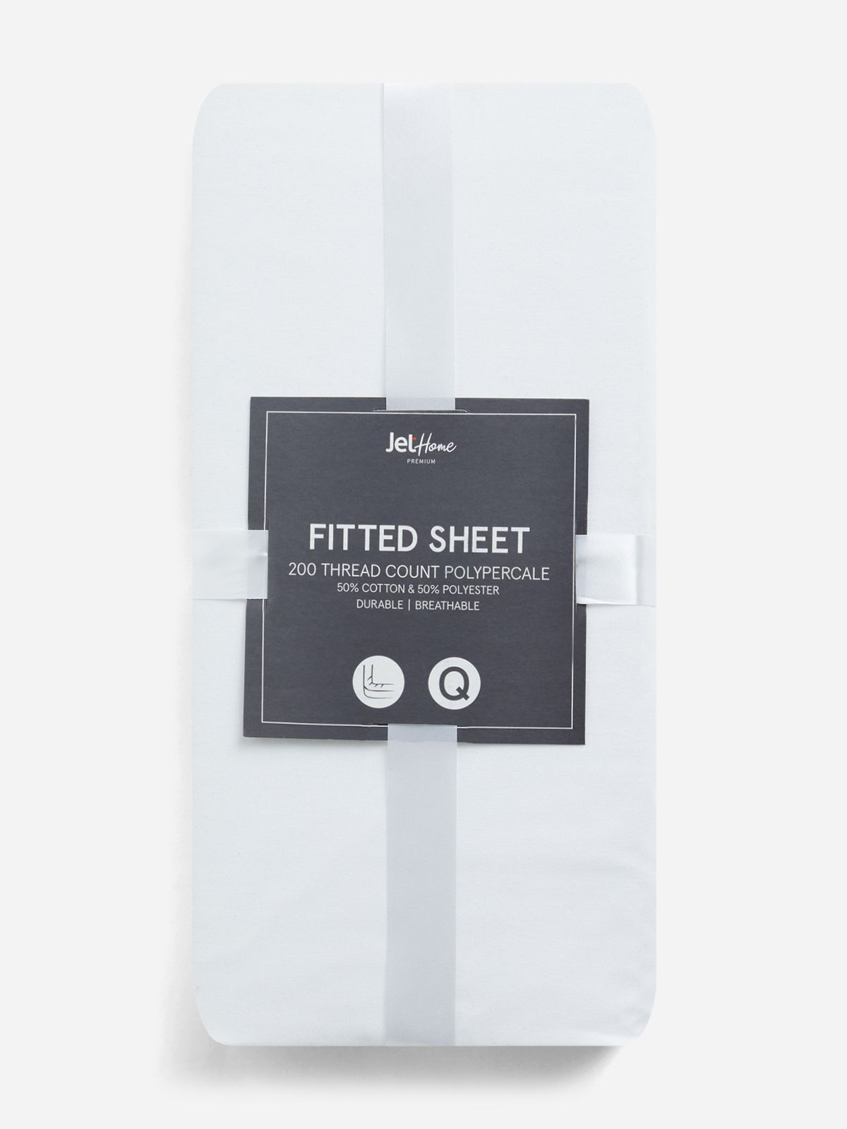 Jet Home White Percale 200TC Extra Depth Fitted Sheet | Bash