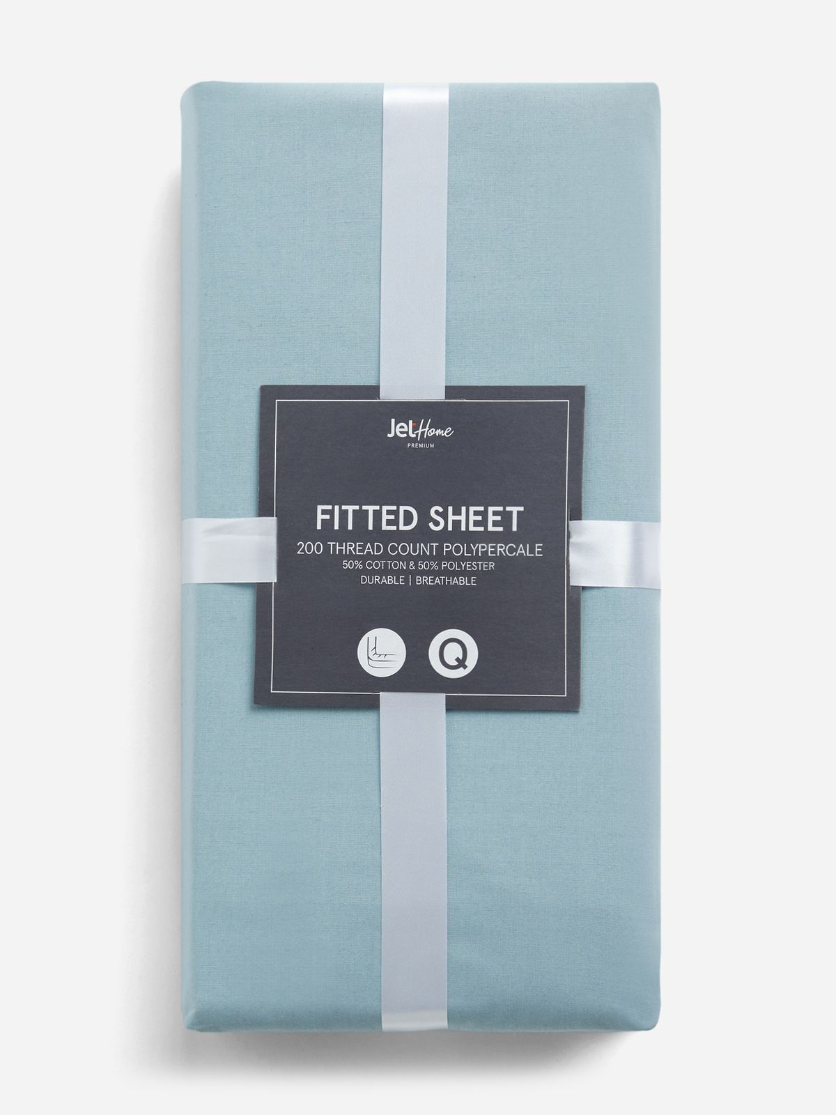 Jet Home PolyPercale 200TC Blue Fitted Sheet Double Standard Depth | Bash