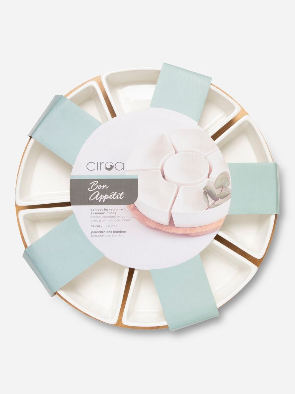Ciroa Serveware Chip 'N Dip Bamboo Tray 6pc | Bash