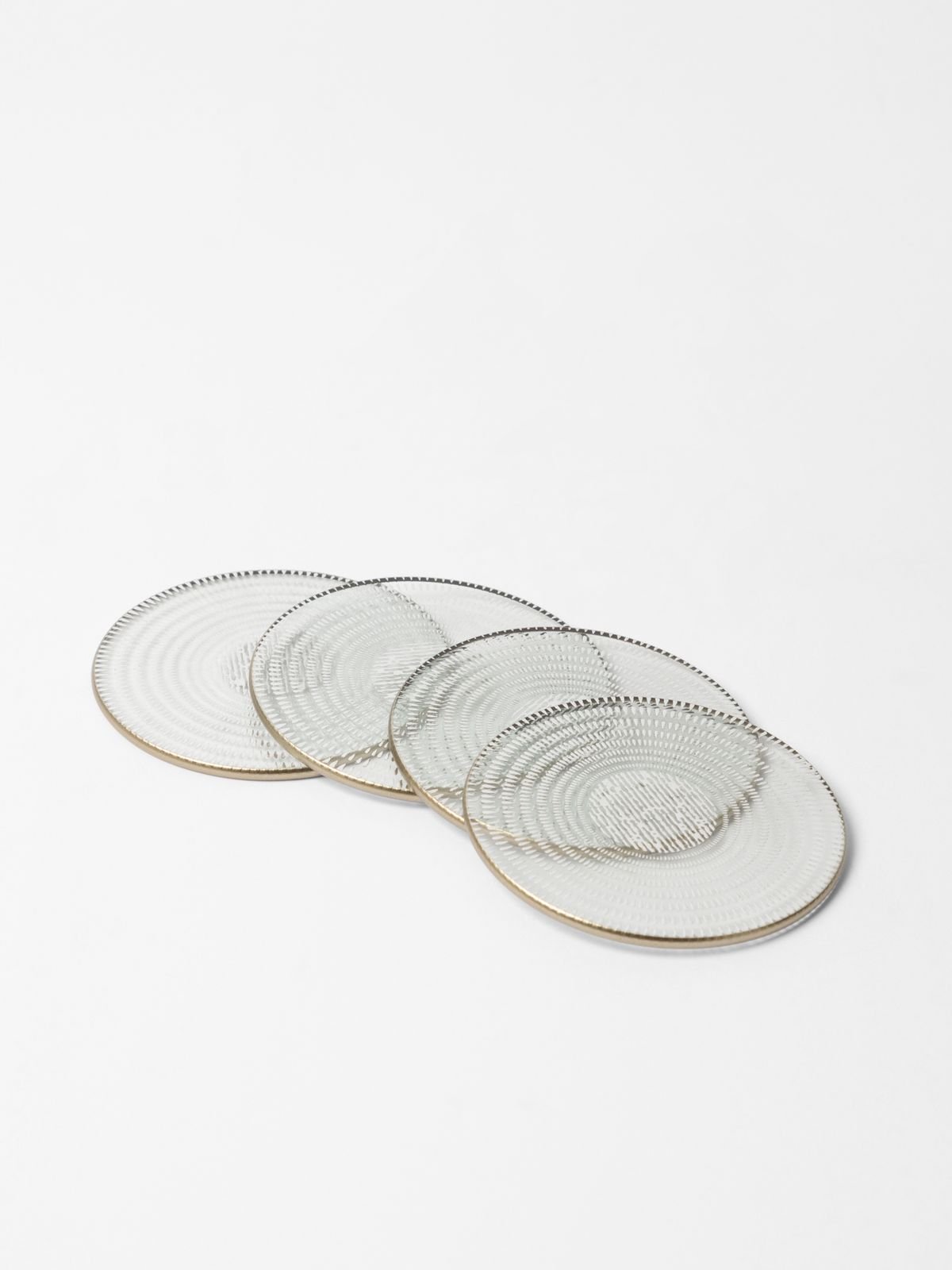 Silver Beam Glass Coaster Set of 4 | Bash