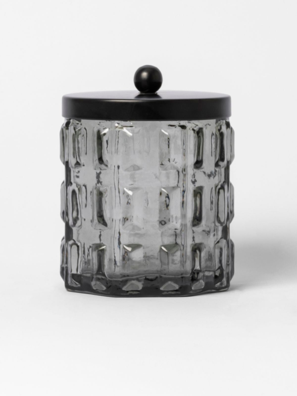 Black Glass Block Pattern Container | Bash