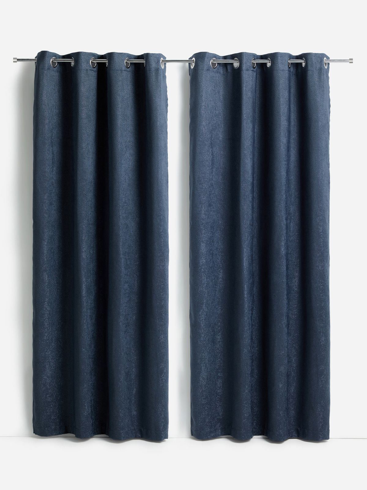 Jet Home Navy Chloe Blockout Eyelet Curtain 140x225 | Bash