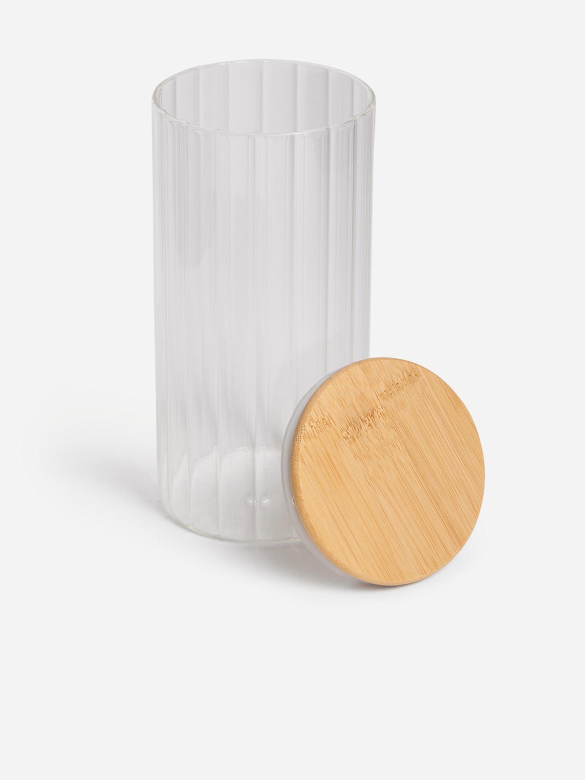 Jet Home Ribbed Canister With Bamboo Lid 1200ml | Bash