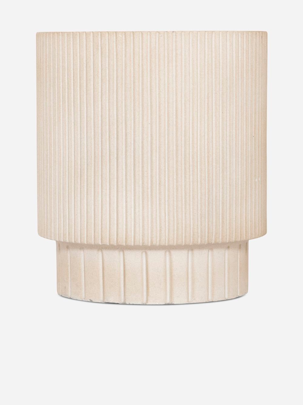 Ficonstone Ribbed Footed Planter Beige 44.5cm | Bash