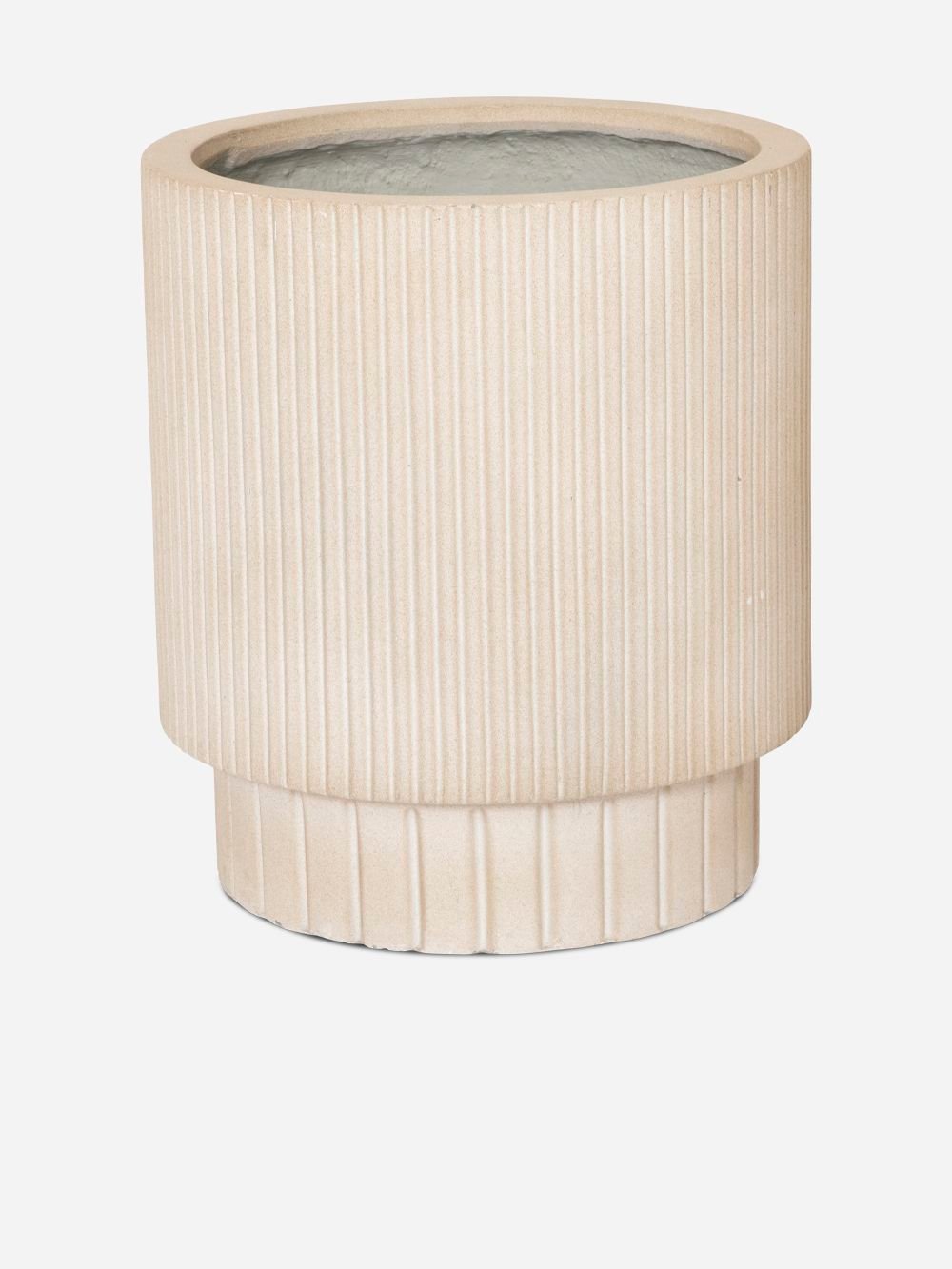 Ficonstone Ribbed Footed Planter Beige 44.5cm | Bash